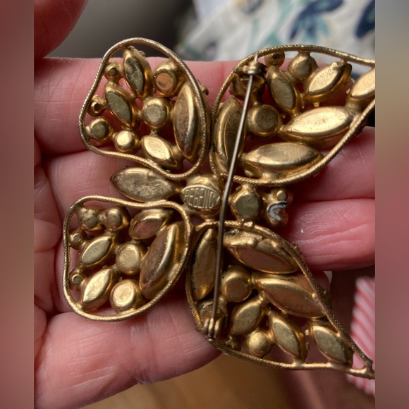 Regency. | Jewelry | Vintage Regency Butterfly Rhinestone Brooch | Poshmark